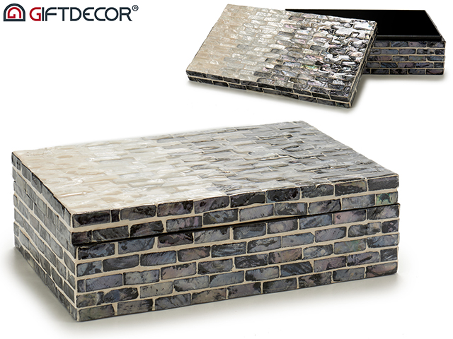 Caja rectangular nacr gris degraddo 45cm - Productos - Tendencia Única