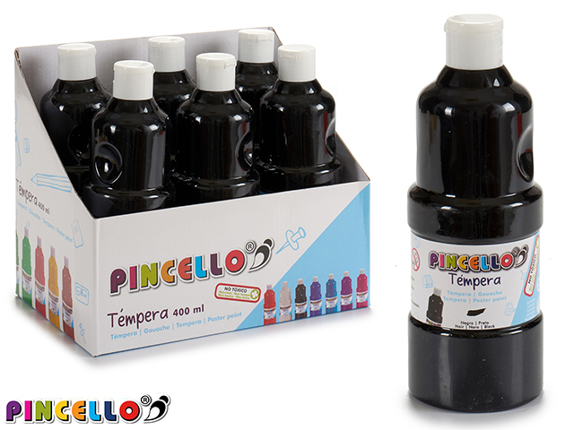 Bote pintura tempera 400 ml negra - Productos - Tendencia Única