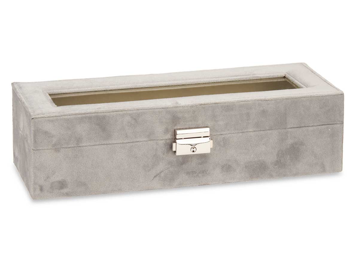 Caja relojero 6 huecos con llave gris claro - Productos - Tendencia Única