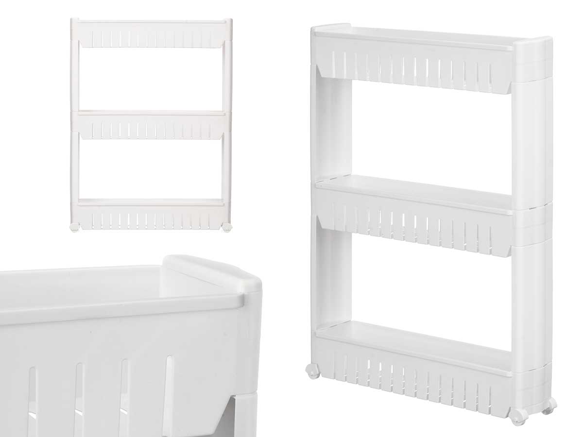 Carro 3 ruedas 3 baldas blanco - Productos - Tendencia Única